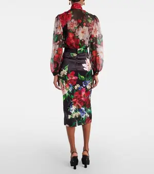 Dolce & Gabbana Floral Printed Midi Skirt