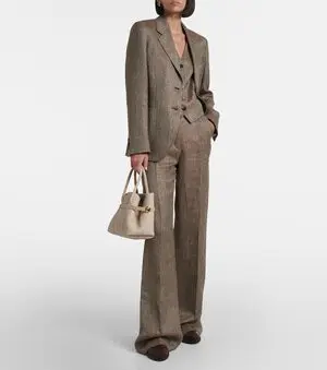 Loro Piana Ghiera Small Leather Tote Bag - Beige