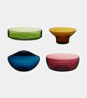 NASONMORETTI Jellyfish Set Of 4 Glass Centerpieces - Multicoloured