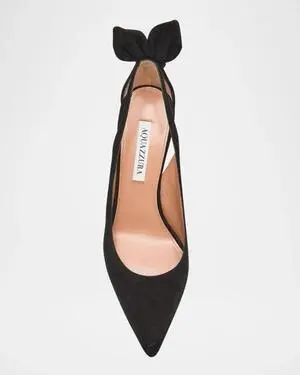 AQUAZZURA Suede Stiletto Pumps - Black