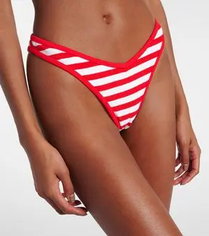 Jade Swim Vera Striped Terry Bikini Bottoms
