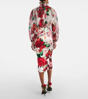Dolce & Gabbana Floral Printed Midi Skirt