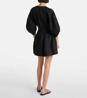 Faithfull The Brand Soleil Linen Minidress - Black