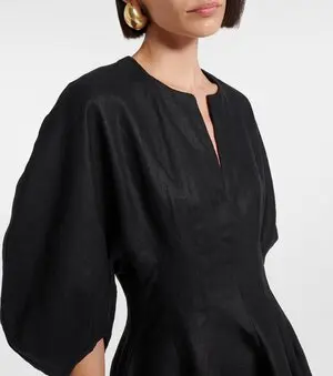 Faithfull The Brand Soleil Linen Minidress - Black