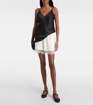RÓHE Lace-trimmed Silk Shorts - White