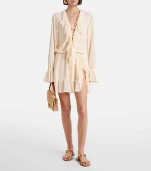 BANANHOT Bellen Ruffled Minidress - White