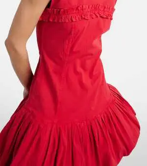 GANNI Ruffled Cotton-blend Minidress