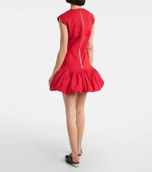 GANNI Ruffled Cotton-blend Minidress