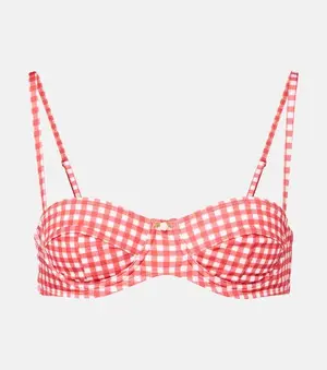 BANANHOT Lenny Gingham Bikini Top - Red