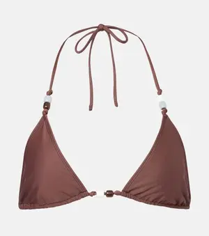 Faithfull The Brand Uma Beaded Bikini Top - Brown