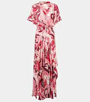 Poupette St Barth Mabelle Satin Maxi Dress - Red