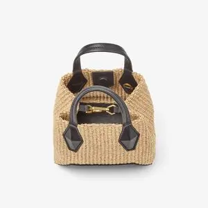 JIMMY CHOO Diamond Mini Raffia Tote Bag - Neutral