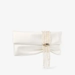 JIMMY CHOO Zandra Clutch Bag - Ivory/light Gold