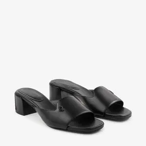 JIMMY CHOO Dina 45 Leather Mule Sandals - Black