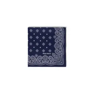 Miu Miu Printed Poplin Scarf - Navy