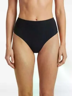 Kiki De Montparnasse Lace-up High-waisted Bikini Bottom - Black