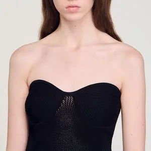Sandro Maxi Bustier Knit Dress