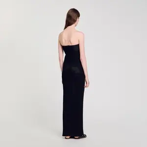 Sandro Maxi Bustier Knit Dress