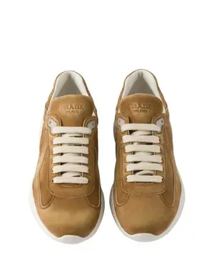 Prada America's Cup Suede Sneakers - Cinnamon