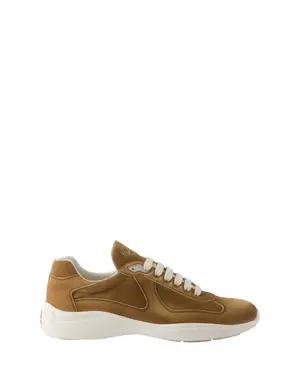 Prada America's Cup Suede Sneakers - Cinnamon