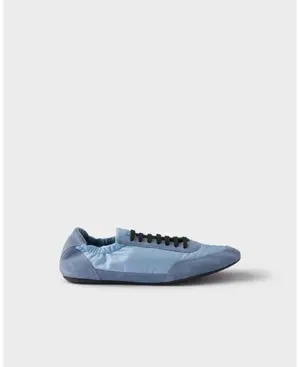 Prada Re-nylon And Suede Elasticized Sneakers - Light Blue