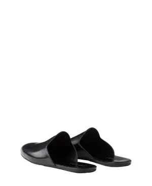 Prada Brushed Leather Slippers
