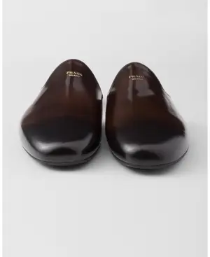 Prada Brushed Leather Slippers
