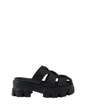 Prada Monolith Rubber Mules - Black