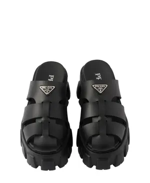 Prada Monolith Rubber Mules - Black