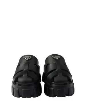 Prada Monolith Rubber Mules - Black