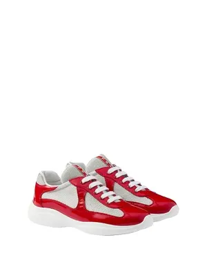 Prada America's Cup Biker Fabric Sneakers - Red