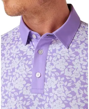 Mizzen+main Versa Short Sleeve Polo - Lavender Floral