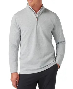 Mizzen+main Quarter Zip Pullover Sweater - Cool Gray Heather