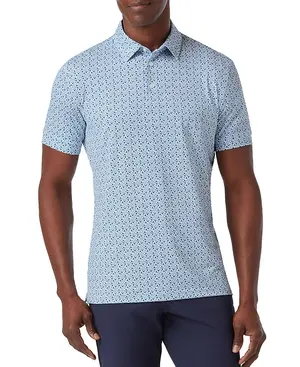 Mizzen+main Versa Short Sleeve Polo - Light Cyan Mini Golf