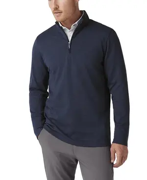 Mizzen+main Kpi Quarter Zip Heather Sweater - Navy