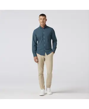 Mizzen+main Leeward No Tuck Long Sleeve Dress Shirt Sea Ludlow Plaid - Navy