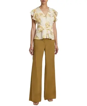 Santorelli Ella Flutter Sleeve Buttoned Blouse