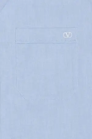 Valentino Garavani V Logo Signature Shirt In Blue - Sky Spring
