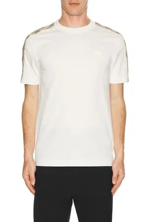 Burberry Check Tape T-shirt In White
