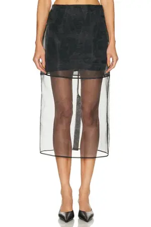 L'academie Blaire Midi Skirt - Black