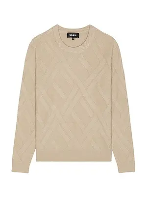 SEROYA Joseph Grid Cable Knit Sweater