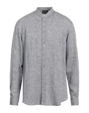 Emporio Armani Man Shirt White Size Xxl Linen Grey