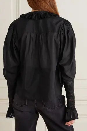 Isabel Marant Étoile Ginette Lace-trimmed Blouse