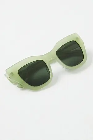 Free People Decker Polarized Square Sunglasses Matcha