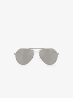 Michael Kors Brentwood Aviator Sunglasses - Silver