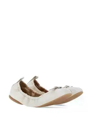 Hogan Leather Ballerina Shoes - White