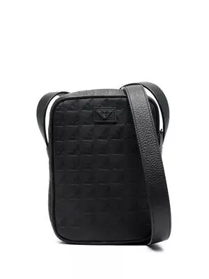 Emporio Armani Embossed-logo Messenger Bag - Black