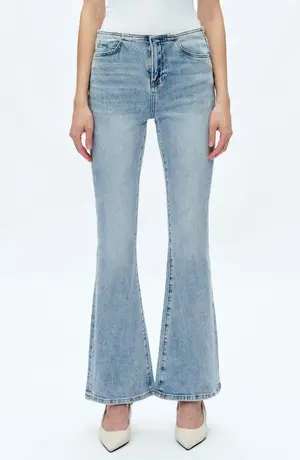 BAYEAS Bandless Flare Leg Jeans - Light Blue