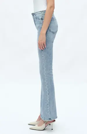 BAYEAS Bandless Flare Leg Jeans - Light Blue
