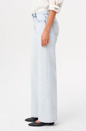 BAYEAS Mid-rise Wide Leg Jeans - Light Blue